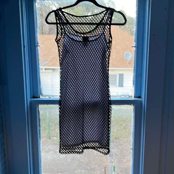 Rue21 | Dresses | Rue 2 Black Netted Mini Dress With White Mini ...
